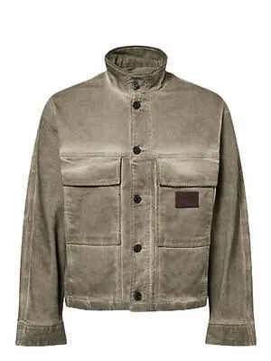 Emporio Armani Faded-wash Denim Blouson Jacket - Beluga