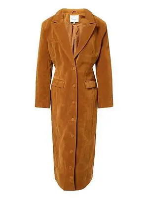 THE COUTURE CLUB Faux-suede Tailored Coat - Brown