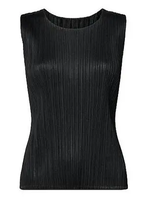 Issey Miyake Basics Plisse Knitted Top - Black