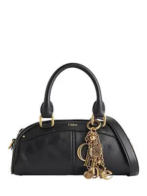Chloé Small Leather Bowling Shoulder Bag - Black