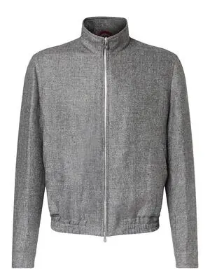 Brunello Cucinelli Silk, Linen, And Wool Jacket - Grey
