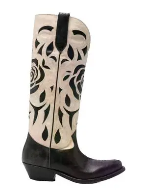 GOLDEN GOOSE 40mm Wish Star Embroidered Cowboy Boots - Black