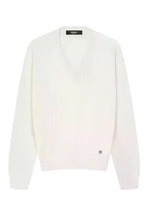 Versace V-neck Sweater - White