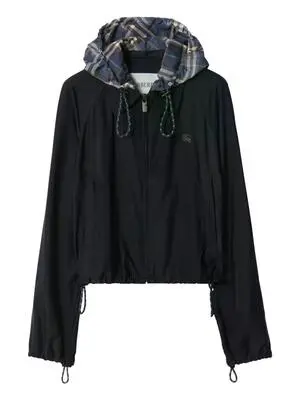 Burberry Detachable Hood Cropped Jacket - Blue
