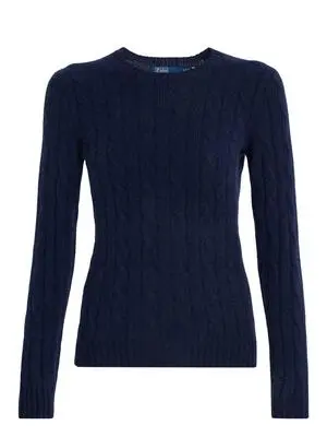 Polo Ralph Lauren Crewneck Cable-Knit Cashmere Sweater Hunter Nav