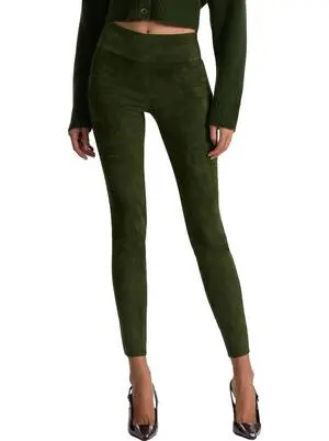 Alice + Olivia Olivia Suede Legging - Green