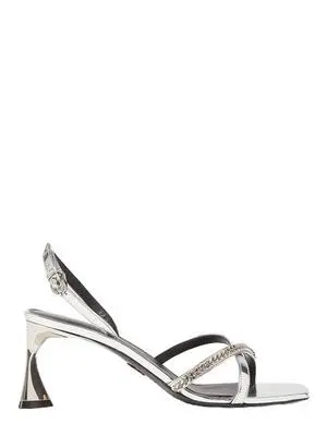 Stella McCartney Elsa Metallic Heeled Sandals - Silver