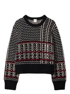 Paul Smith Oversized Check Merino Wool Knit Sweater - Black