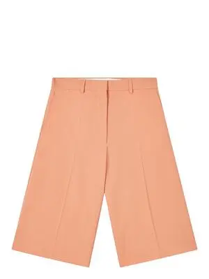 Stella McCartney Bermuda Wide-leg Wool Shorts - Papaya