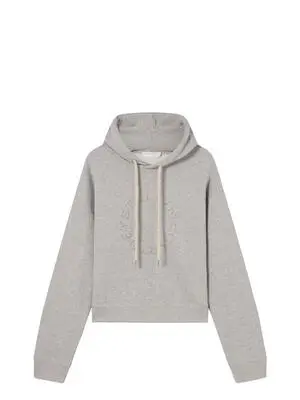 Stella McCartney Logo-embroidered Cropped Hoodie - Light Gray Melange