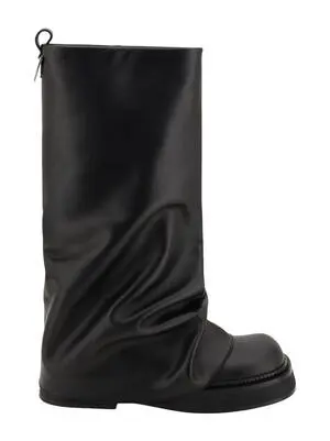 Attico Robin Leather Boots - Black