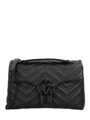 Gucci Gg Marmont Leather Shoulder Bag - Black