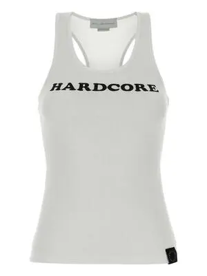 Stella McCartney Hardcore Slogan Cotton Tank Top - White