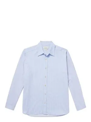 Oliver Spencer Garrison Striped Organic Cotton Shirt - Blue