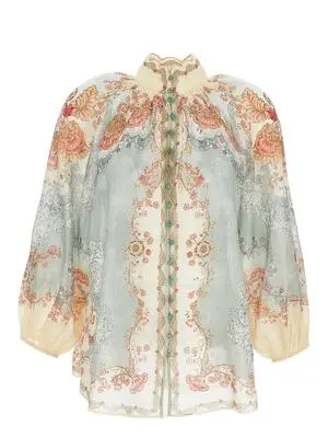 Zimmermann Long-sleeve Ramie Blouse - Multicolor