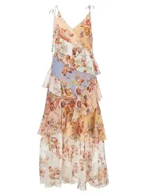 Zimmermann Ruffled Cotton And Silk Slip Dress - Multicolor