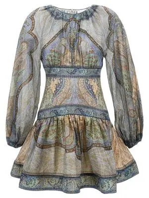 Zimmermann Cotton-silk Blend Mini Dress - Multicolor