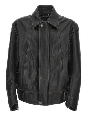GOLDEN GOOSE Nappa Bomber Jacket - Black