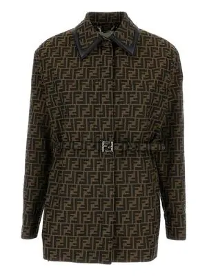 Fendi Ff Canvas Blazer - Brown