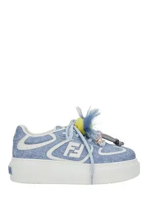 Fendi Match Denim Sneakers - Sky Blue