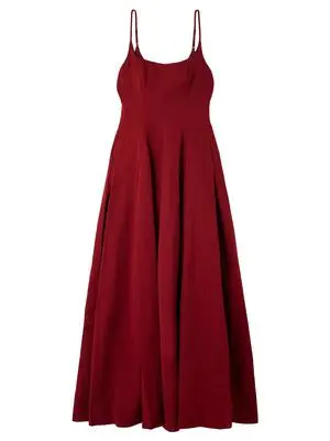 Staud Joy Cotton-blend Faille Maxi Dress - Red