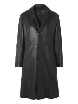 Balenciaga Paneled Leather Coat - Black