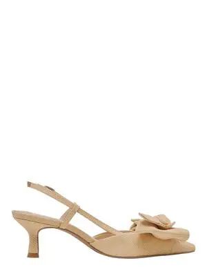 DOLCEVITA Odela Bow Heels - Natural Woven Raffia
