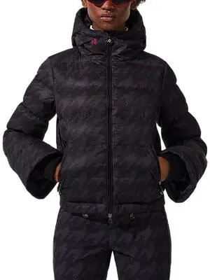 Perfect Moment Polar Flare Down Ski Jacket - Houndstooth Black/black