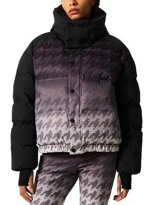 Perfect Moment Printed Ski Jacket - Degreade Bw Houndstooth