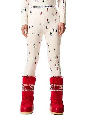 Perfect Moment Printed Base Layer Leggings - Dede Ski Print