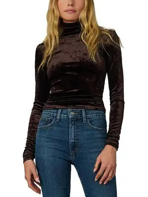 Joe's Jeans Velvet Funnel Neck Top - Cacao