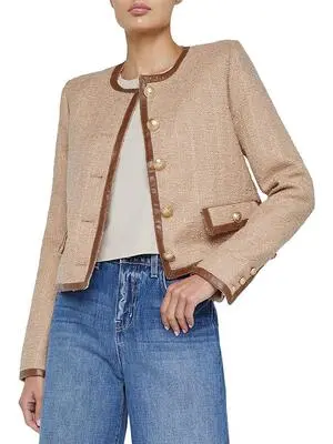 L'Agence Zaya Tweed Jacket - Cappuccino
