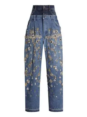 Dolce & Gabbana 5-pocket Embroidered Denim Jeans - Multicolor