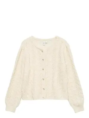 Vero Moda Gabrielle Long Sleeve O Neck Cardigan - Birch Detail