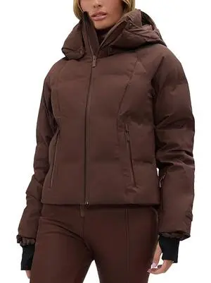 HALFDAYS Georgie Puffer Coat - Spiked Cocoa