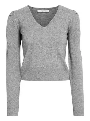 FRAME Frankie Ruched Wool-Blend Sweater Gray