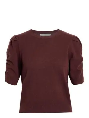 FRAME Frankie Ruched Wool-blend Sweater - Burgundy