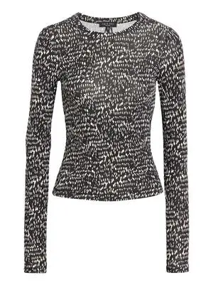 Rag & Bone Luca Printed Stretch-modal Jersey Top - Black