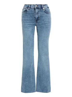FRAME Le Easy Flare High-rise Flared Jeans - Light Denim