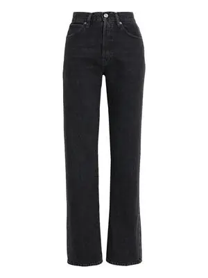 FRAME Vertical High-rise Straight-leg Jeans - Charcoal