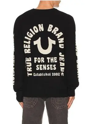 True Religion Relaxed Logo Sweater - Black