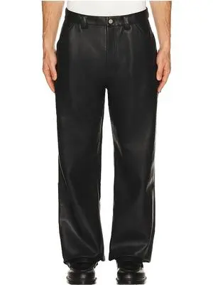STAMPD Faux Leather Carpenter Pant - Black
