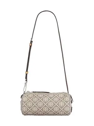 Tory Burch T Monogram Utility Cylinder Bag - Gray