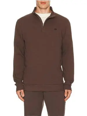 Travis Mathew Cloud Quarter Zip 2 Sweater - Chocolate Brown