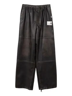 Mihara Yasuhiro Vegan Leather Trousers - Black
