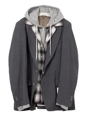 Mihara Yasuhiro Triple Layered Blazer - Grey