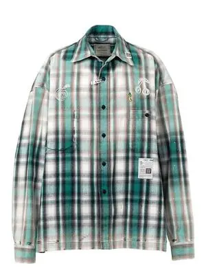 Mihara Yasuhiro Vintage Like Check Long Sleeve Shirts - Green