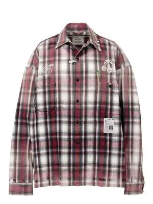 Mihara Yasuhiro Vintage Like Check Long Sleeve Shirts - Red