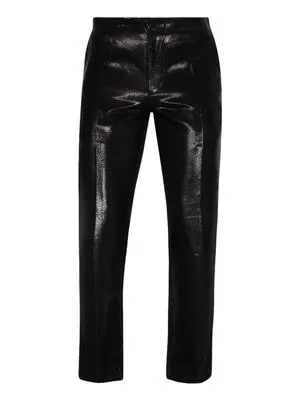 MAISON MARGIELA Distressed Jacquard Metallic Trousers - Black