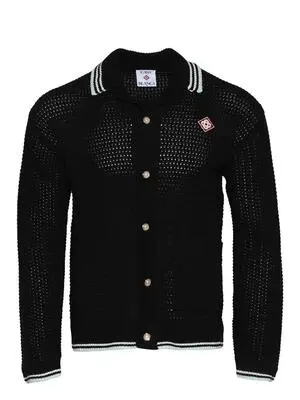 Casablanca Embroidered Faux Crochet Shirt - Black